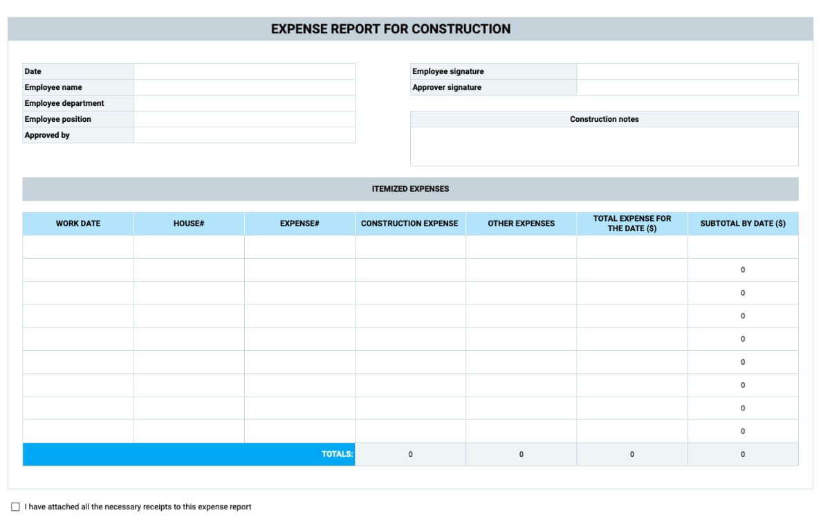Expense Report Templates Clockify 